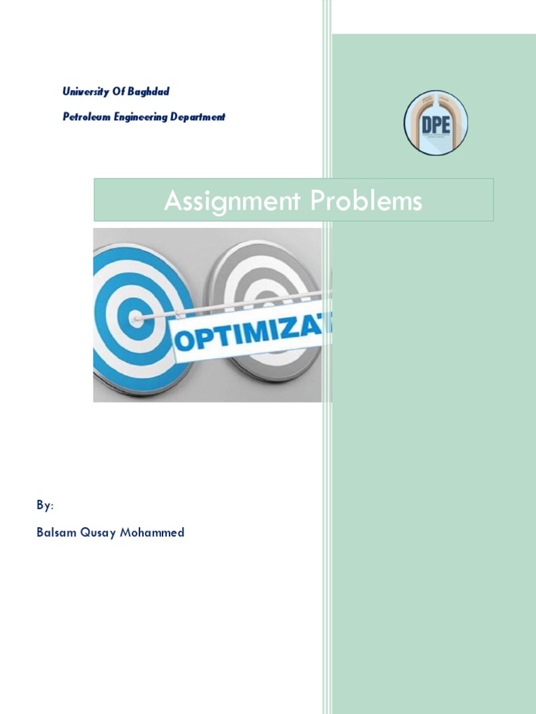 Assignment Problems | PDF | Mathematical Optimization | Mathematical Concepts