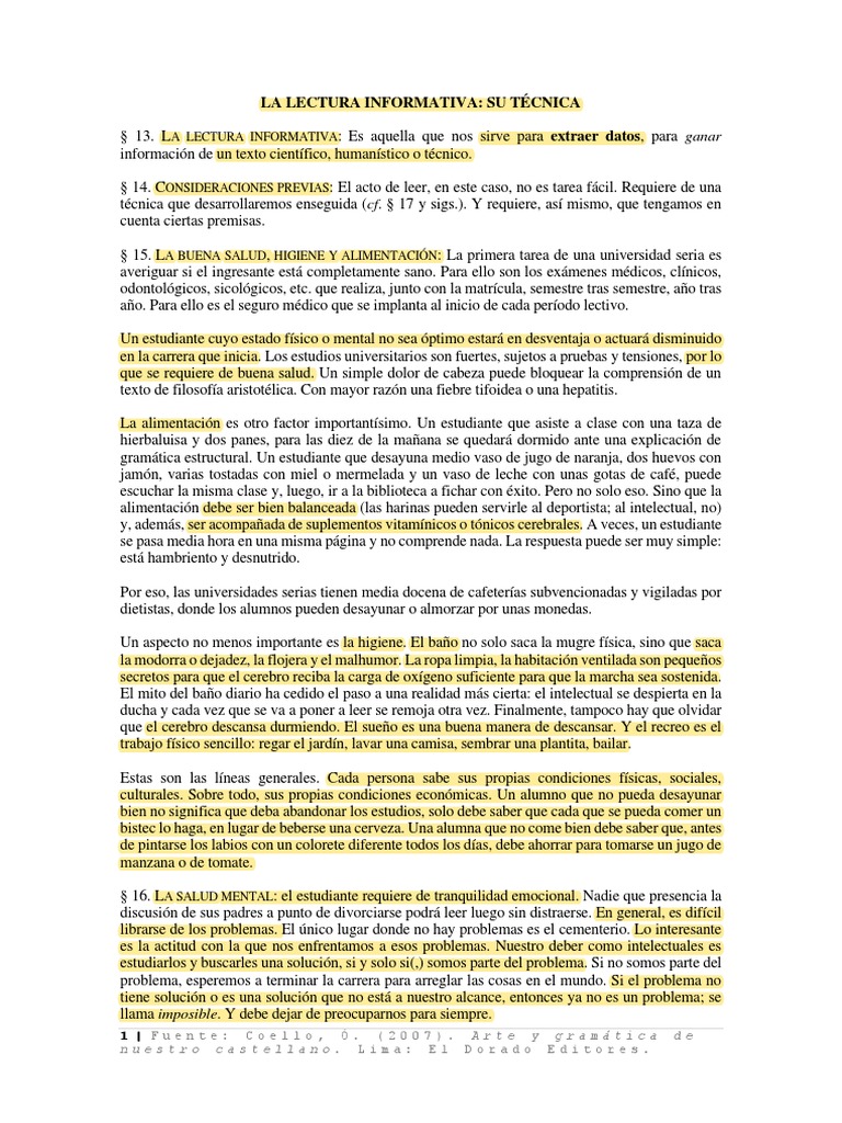 01 La Lectura Informativa | PDF | Lingüística | Libros