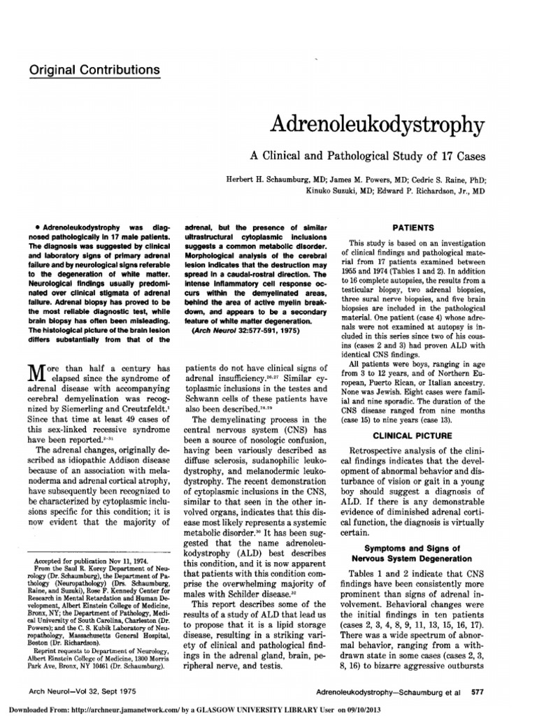 Adrenoleukodystrophy: Pathological Study | PDF | Cerebral Cortex ...