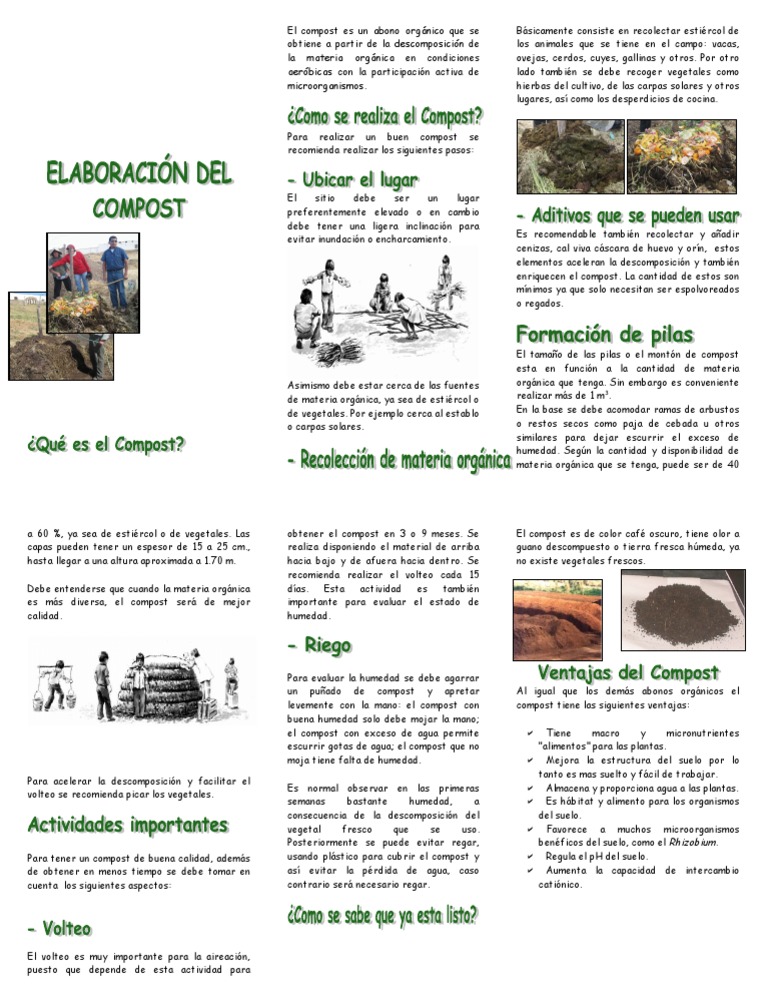 TRIPTICO COMPOST TECNICO Agrotur 1 | PDF | Compost | Estiércol