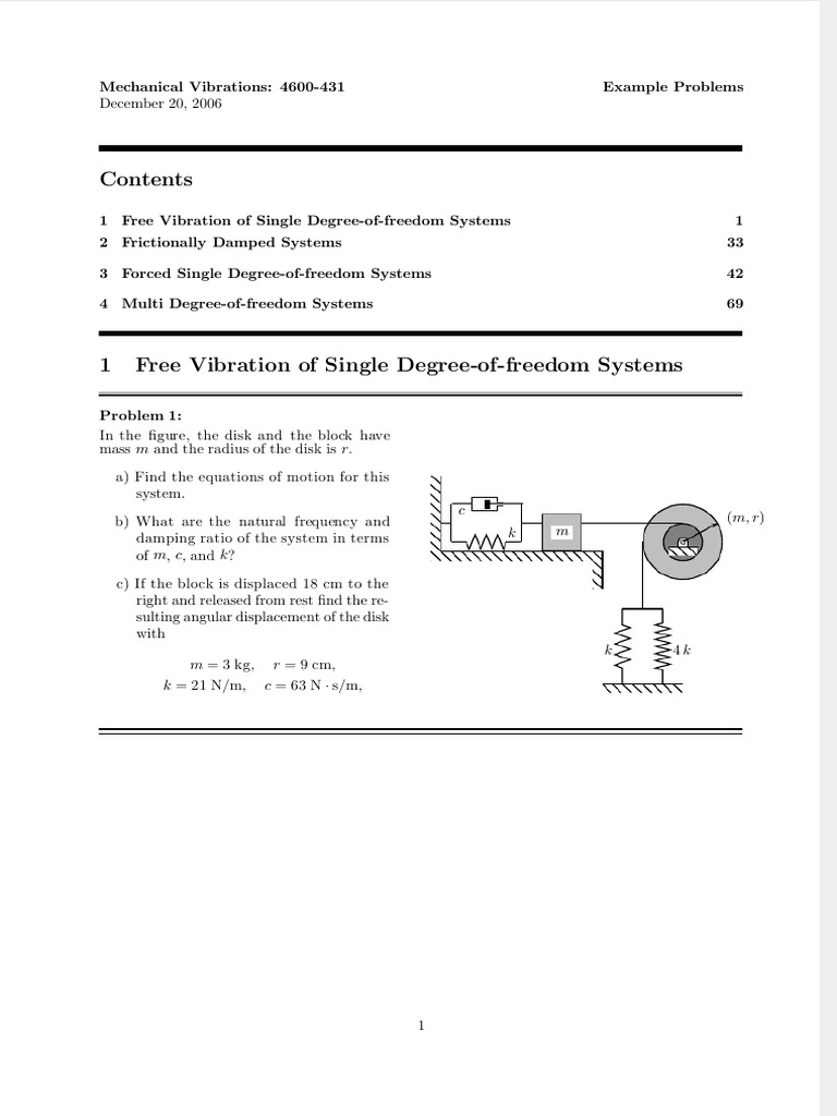 Mechanical Vibration Solved Examples 56d6e29ebda68 PDF | PDF ...