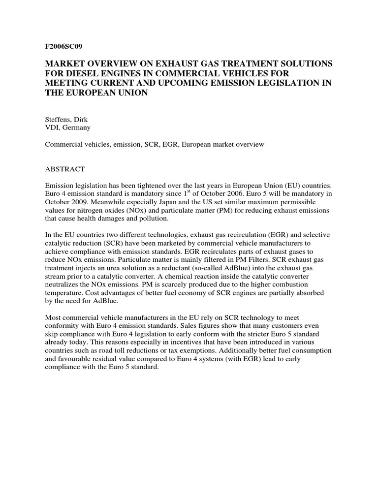 SCR&EGR System PDF | PDF | Exhaust Gas | N Ox