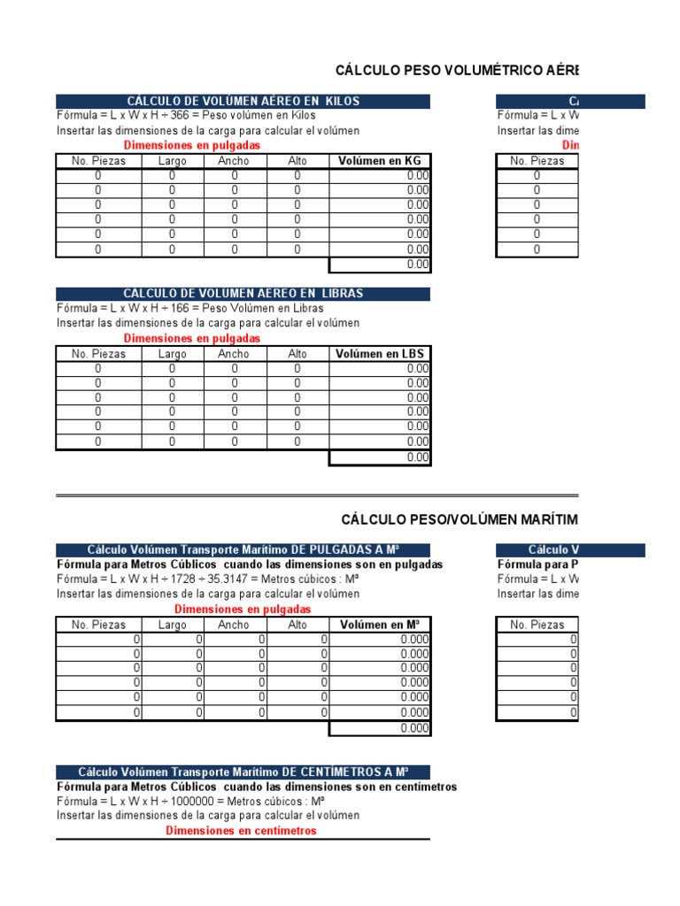 Calculadora de Cubicaje | PDF | Volumen | Geometria clasica