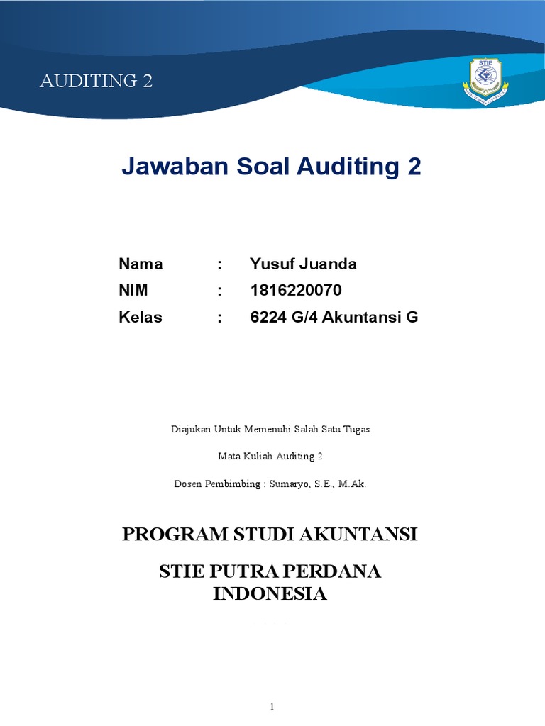 Jawaban Soal Auditing 2 mINGGU KE 3 | PDF