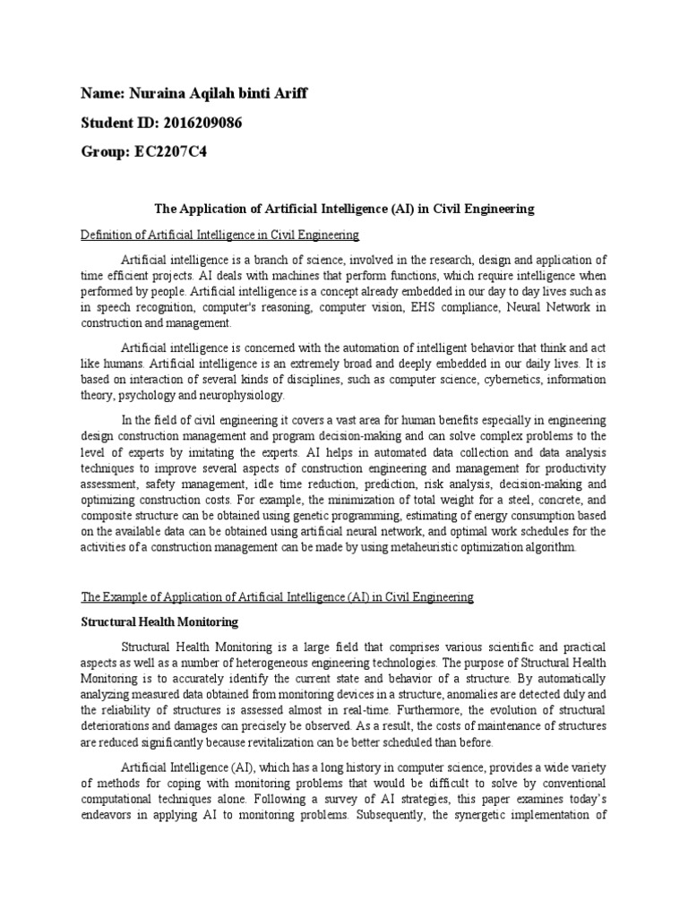 AI in Civil Engineering | PDF | Artificial Intelligence | Intelligence ...