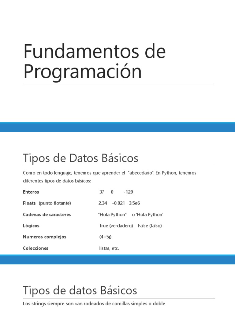 Fundamentos de Programación en Python | PDF | Tipo de datos | Cadena ...
