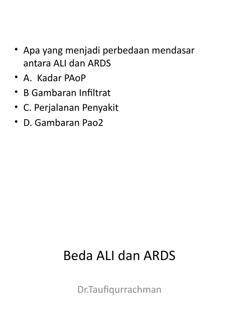 ALI Vs ARDS | PDF