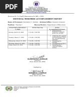 Department of Education: Individual Workweek Accomplishment Report ...