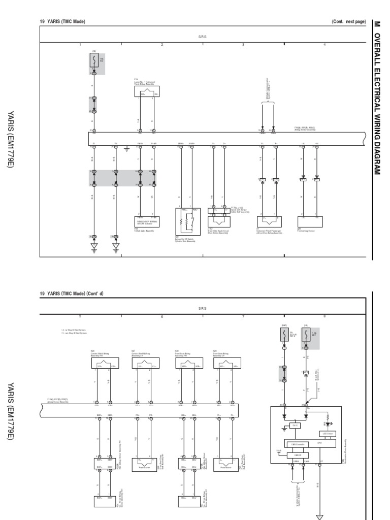 Srs Wiring-Yaris | PDF | Airbag | Automotive Industry