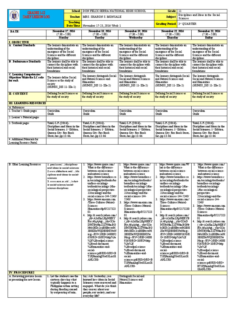 Dll-Diss Week 1 | PDF | Curriculum | Educational Psychology