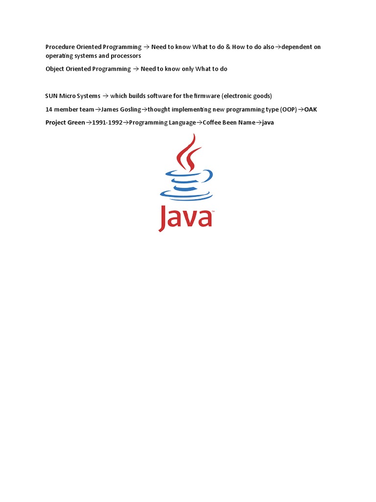 Project Green 1991-1992 Programming Language Coffee Been Name Java | PDF