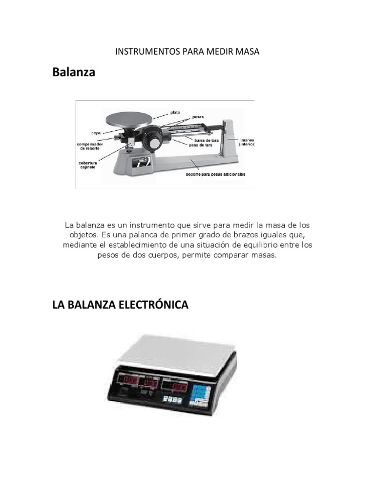Instrumentos para Medir Masa | PDF | Balanza | Masa