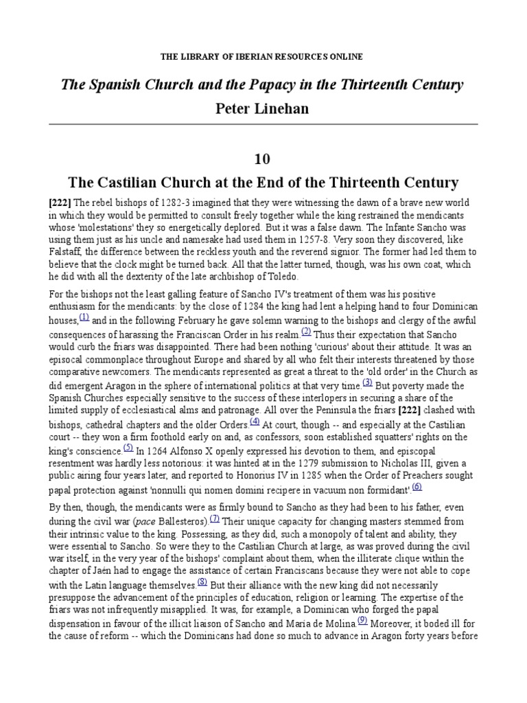 The Spanish Church and The Papacy in The Thirteenth Century - Cap 10 ...