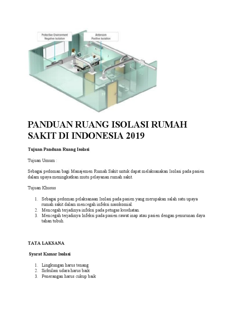 Panduan Ruang Isolasi Rumah Sakit Di Indonesia | PDF