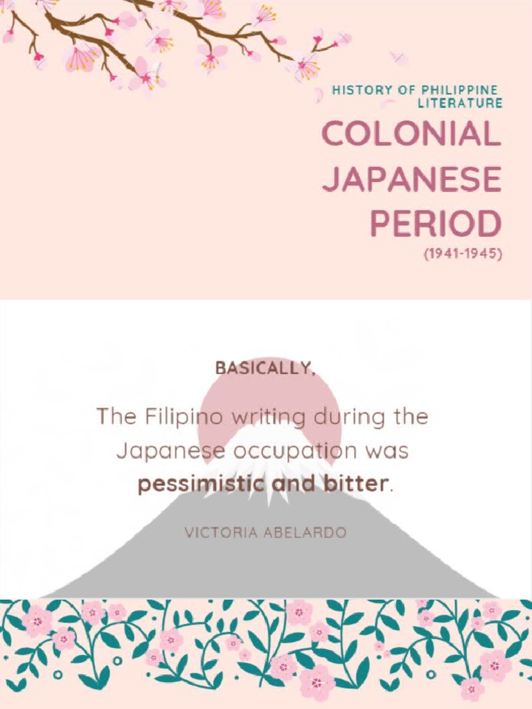 Colonial Japanese Period | PDF