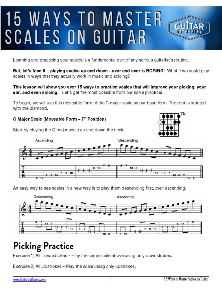 15 Ways To Master Scales On Guitar BOOK | PDF | Scale (Music) | Minor Scale