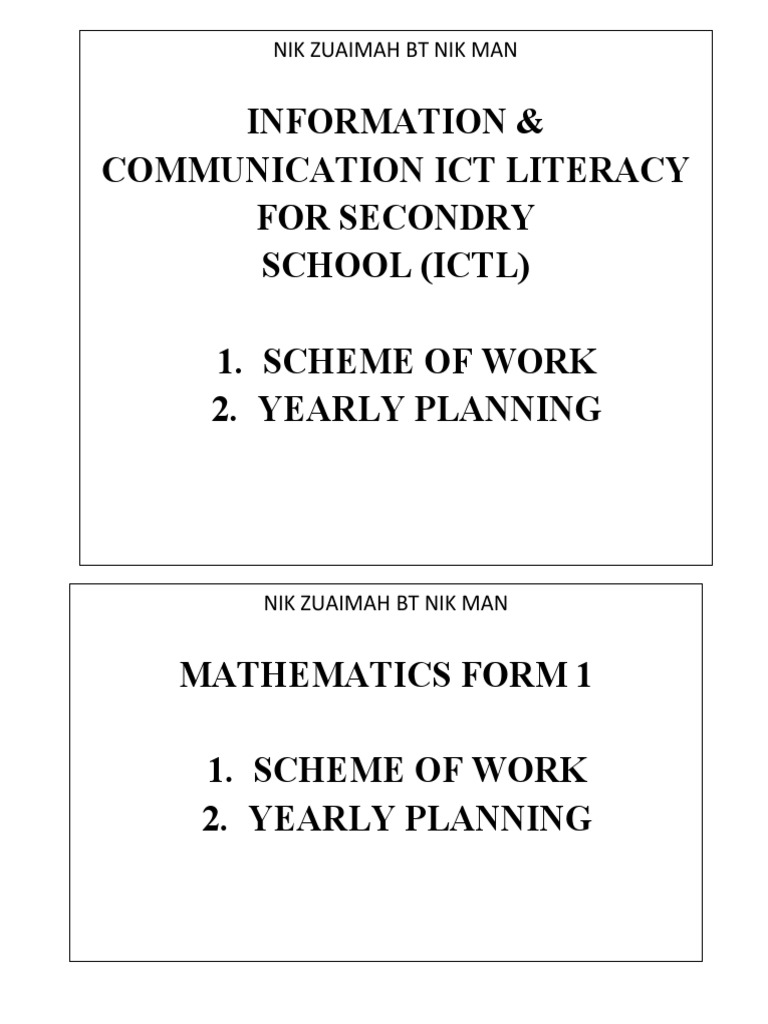 ICT Literacy and Math Planning Guide | PDF