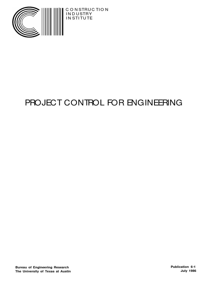 Project Control For Engineering CII P6 - 1 PDF | PDF | Business