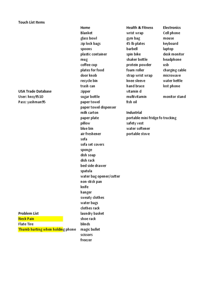 Touch List Items Home Health & Fitness Electronics | PDF | Domestic ...