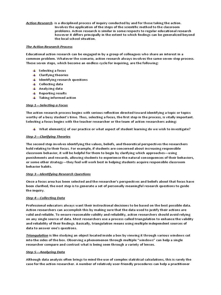 Action Research Steps for Educators | PDF | Action Research | Data