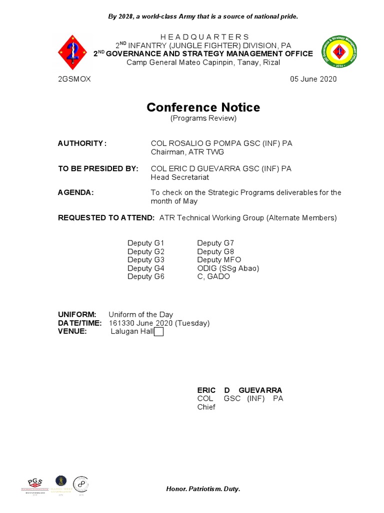 Conference Notice: by 2028, A World-Class Army That Is A Source of ...