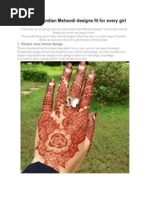 Simple Mehndi Designs For Beginners Pdf