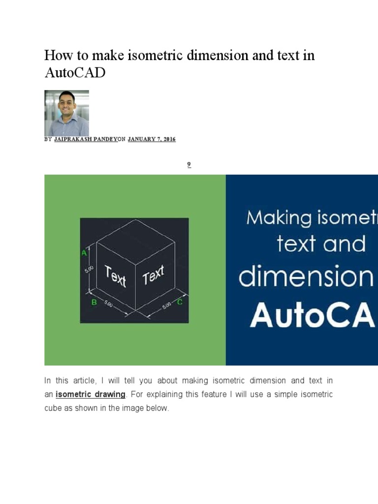 How To Make Isometric Dimension and Text in AutoCAD | PDF | Command ...