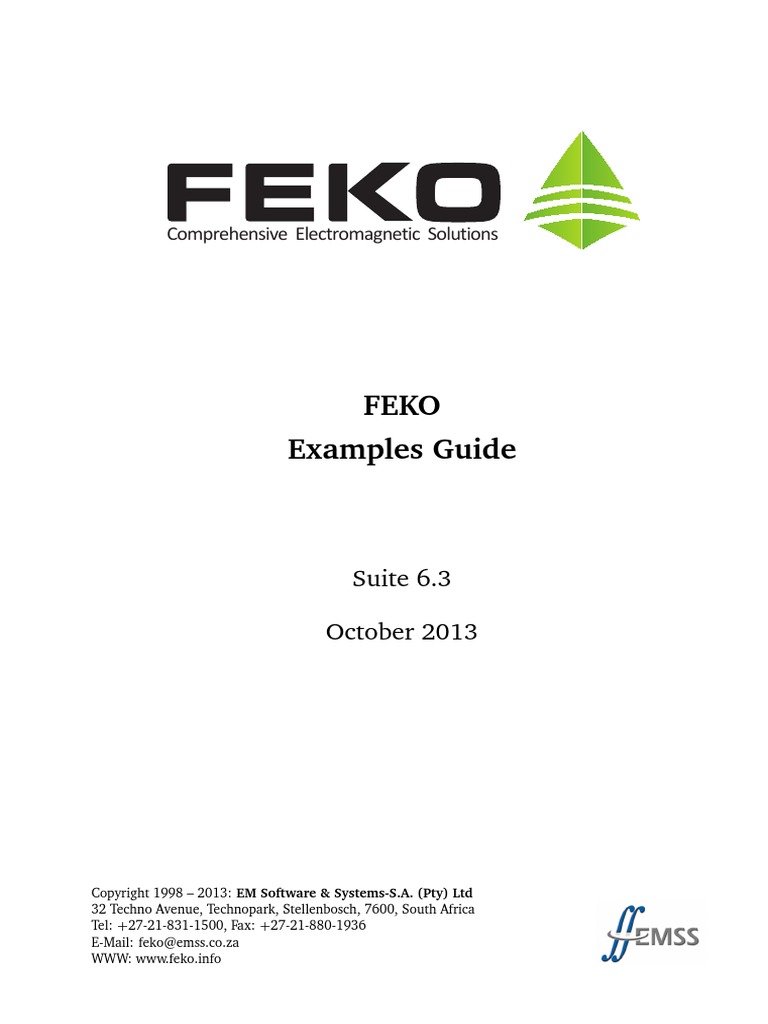FEKO. Example Guide | PDF | Antenna (Radio) | Telecommunications ...