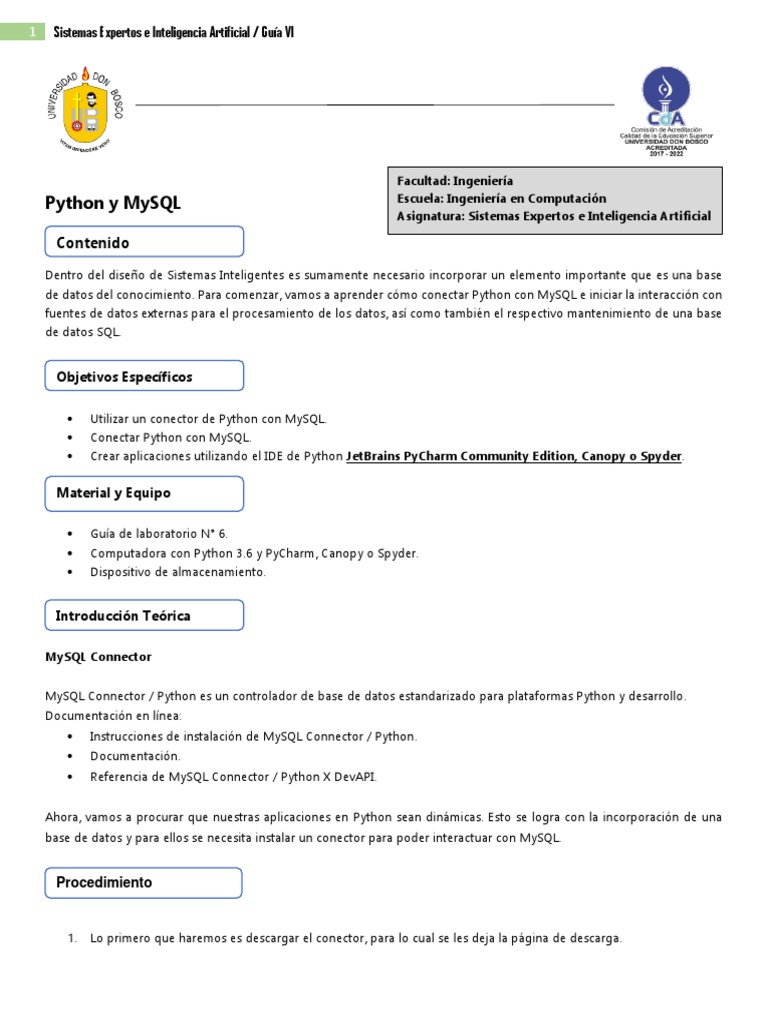 Conexión Python-MySQL para Ingenieros | PDF | Mi sql | Python (lenguaje ...