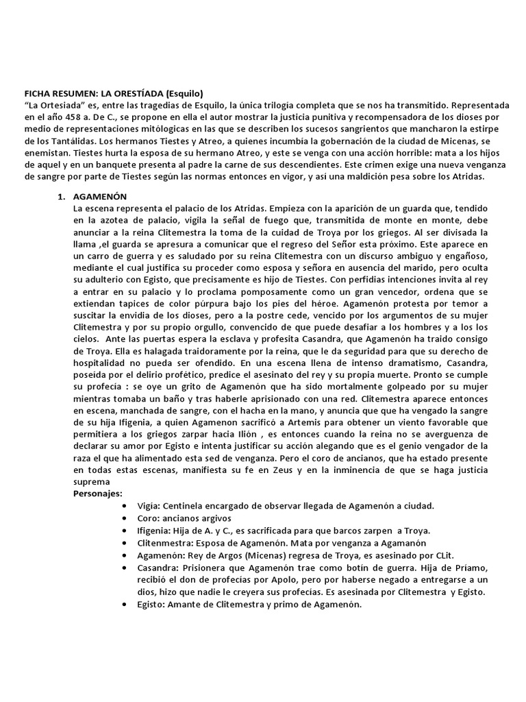 Orestiada | PDF | Clitemnestra | Oresteia