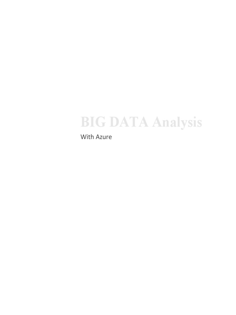 Big Data Analysis | PDF | Cluster Analysis | Machine Learning