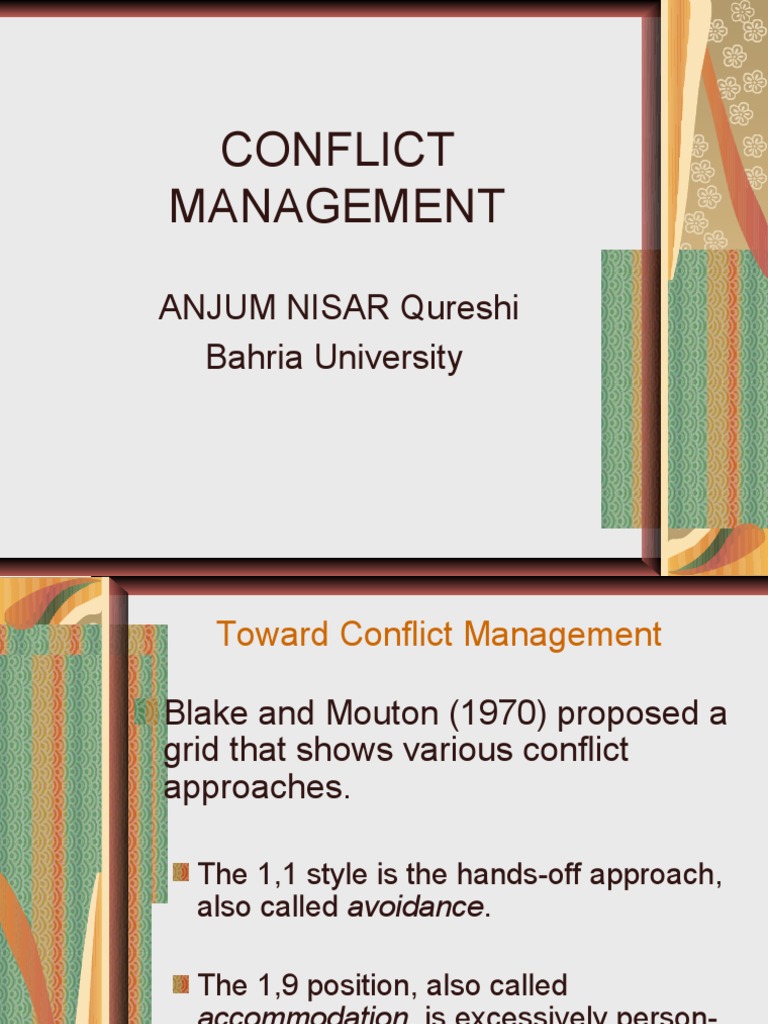 Lecture 4 Conflict MGMT Strategies | PDF | Conflict Resolution | Behavioural Sciences