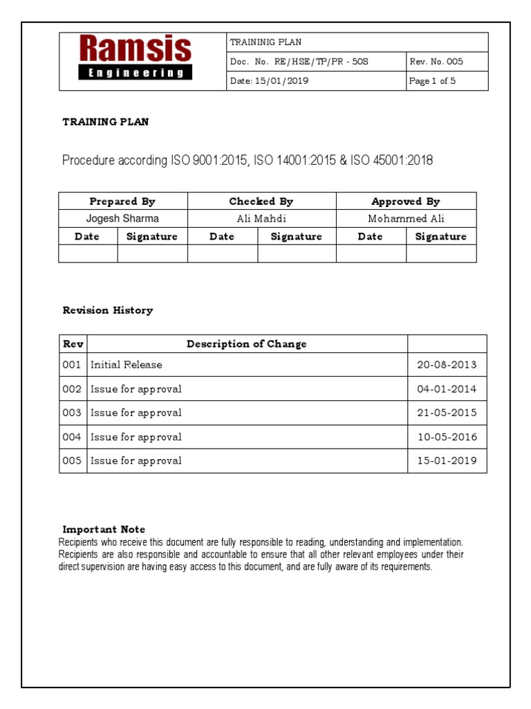 HSE Training Matrix | PDF | Occupational Safety And Health | Employment