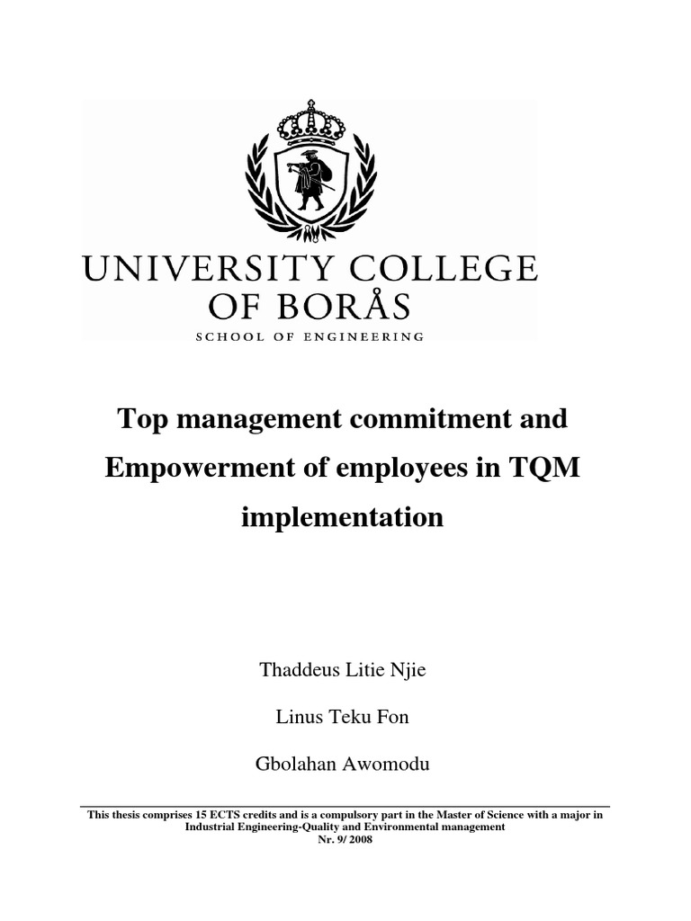 Fulltext01 PDF | PDF | Empowerment | Quality Management