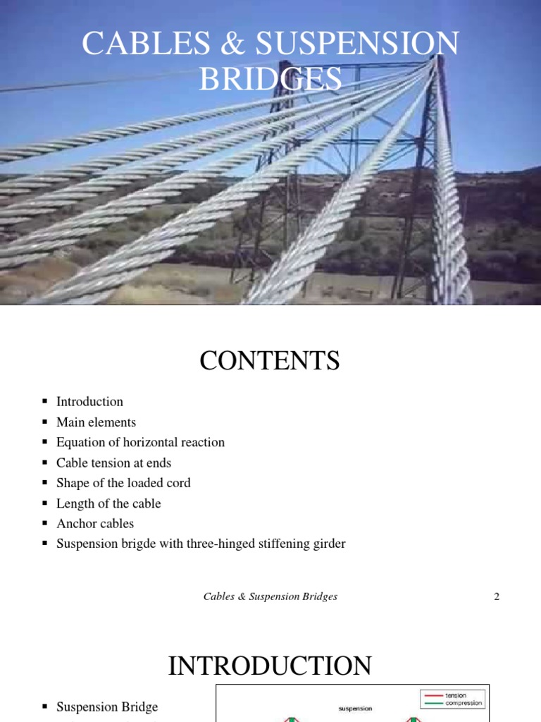 Cables & Suspension Bridges | PDF | Civil Engineering | Structural ...