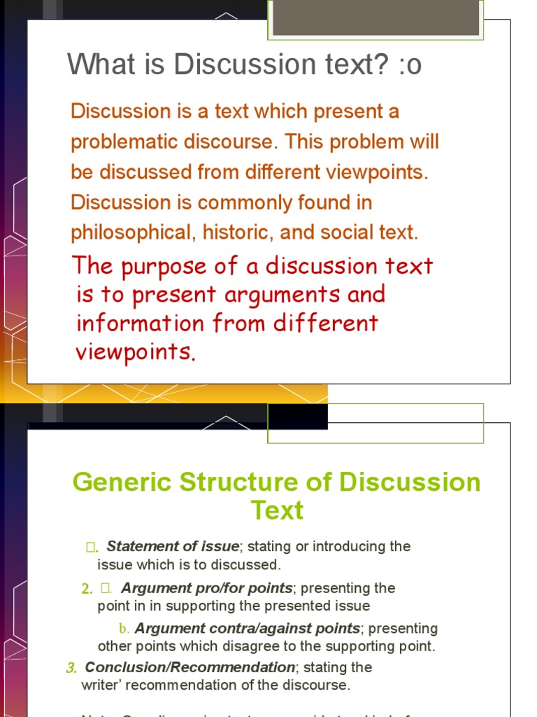 What Is Discussion Text?:o | PDF | Argument | Homework