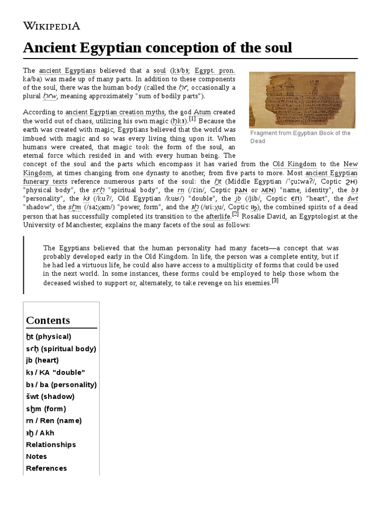 Ancient Egyptian Conception of The Soul | PDF | Ancient Egyptian ...