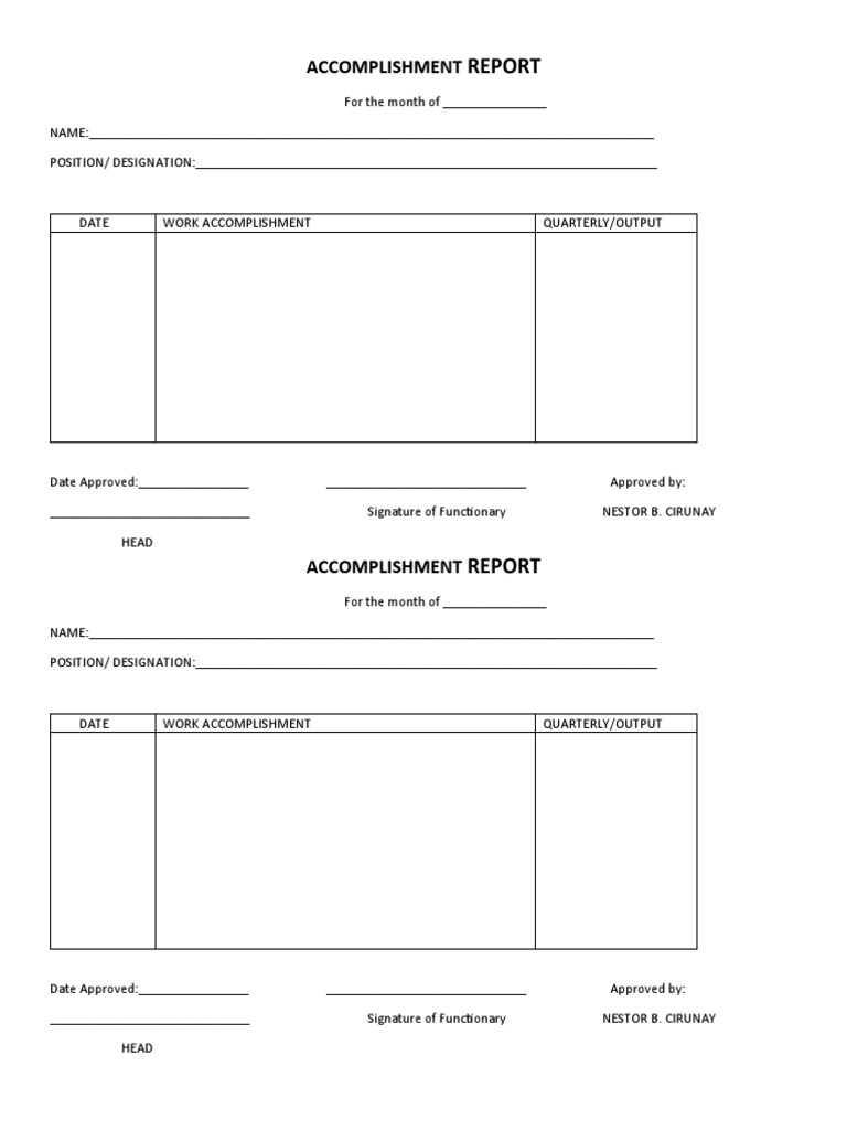 Accomplishment Report | PDF