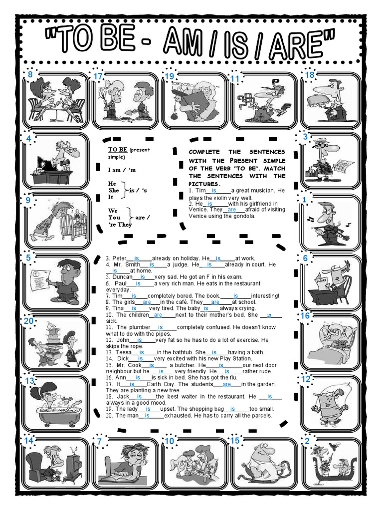 Present Simple: "To Be" Exercises | PDF | Grammar | Linguistic Morphology