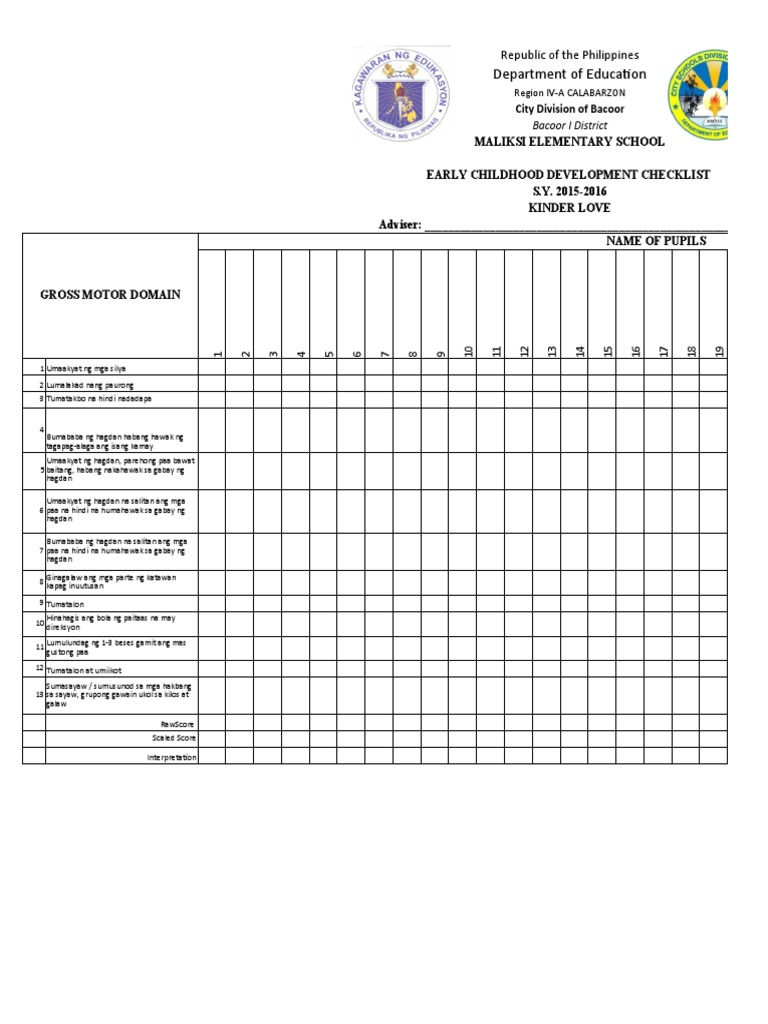 ECCD New - Template (Tagalog) | PDF