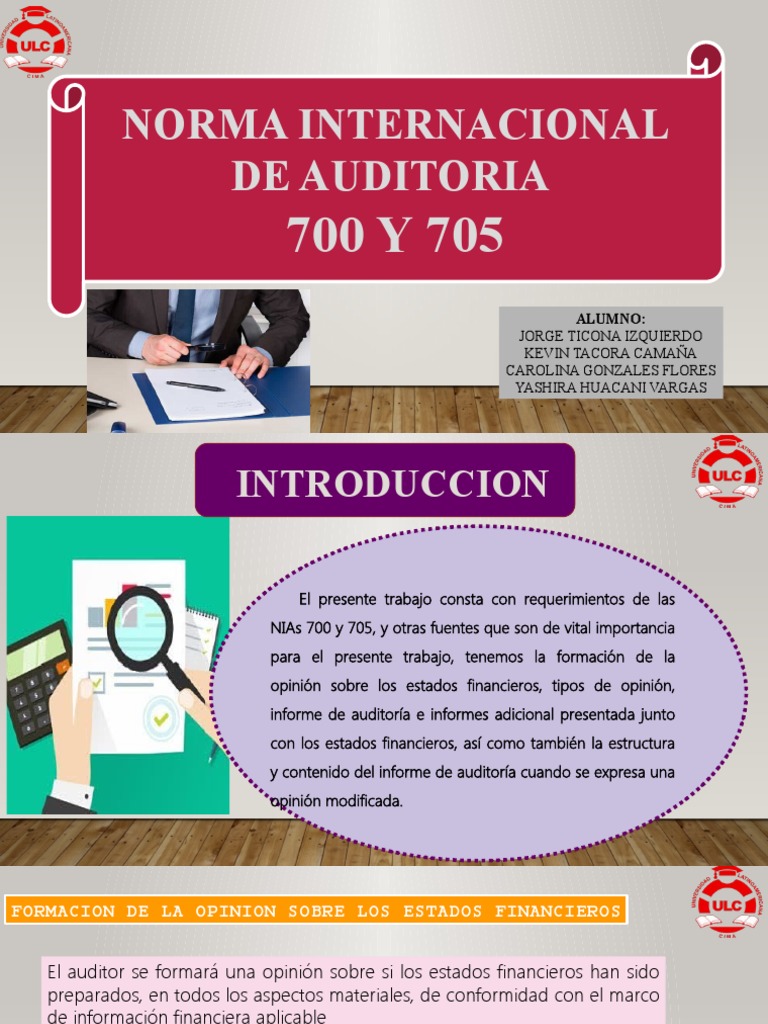 Nia 700 705 | PDF | Auditoría | Contralor