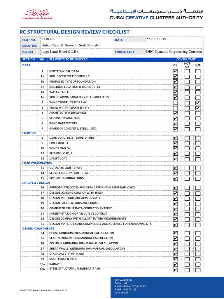 Structural Design Review Checklist PDF | PDF | Specification (Technical ...