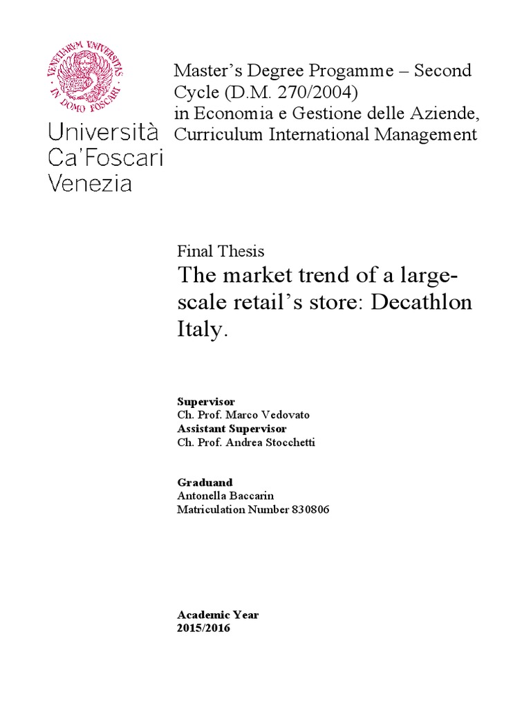 Analysis of Decathlon Italy's Strategies and Financial Performance: A ...