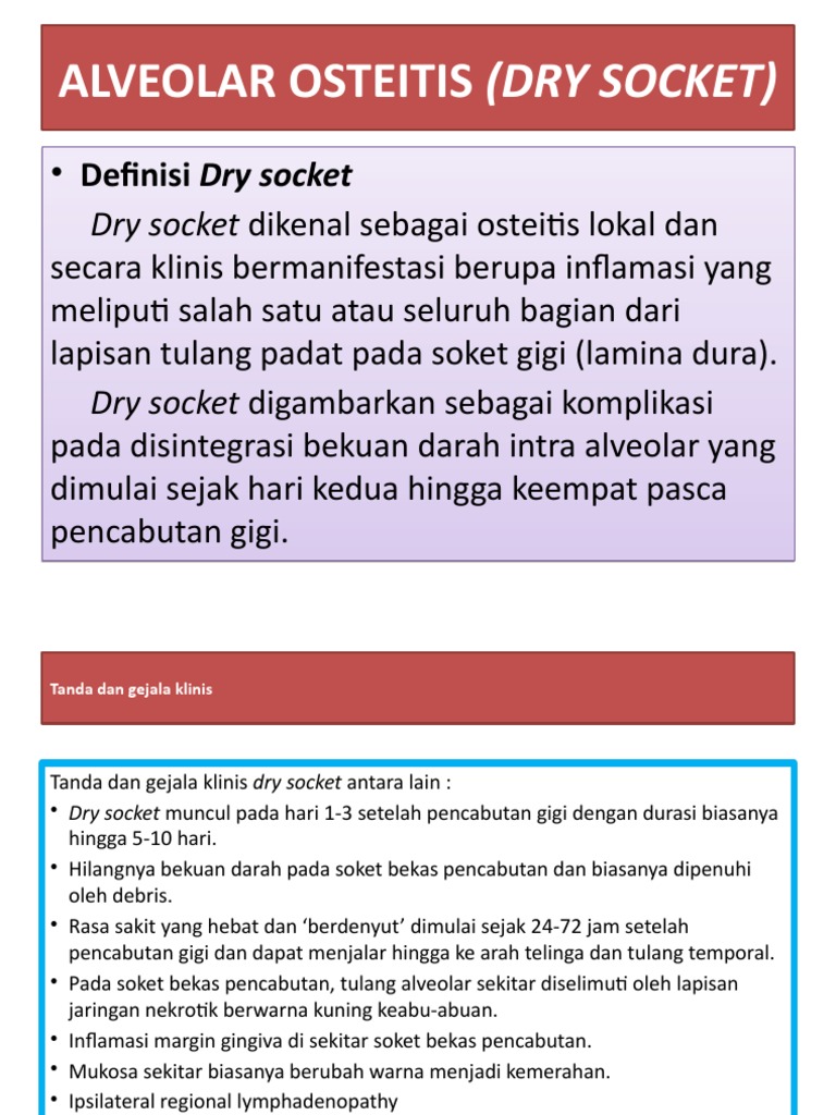 Alveolar Osteitis (Dry Socket) | PDF