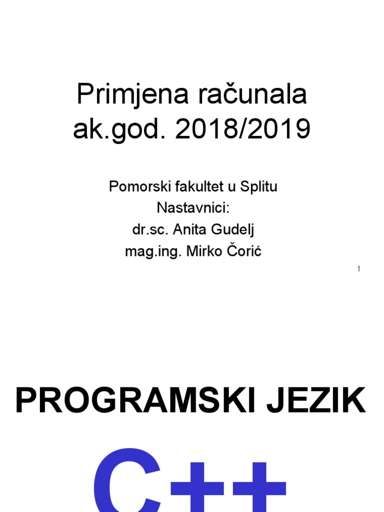 Primjena Računala - Programiranje C Jezikom | PDF
