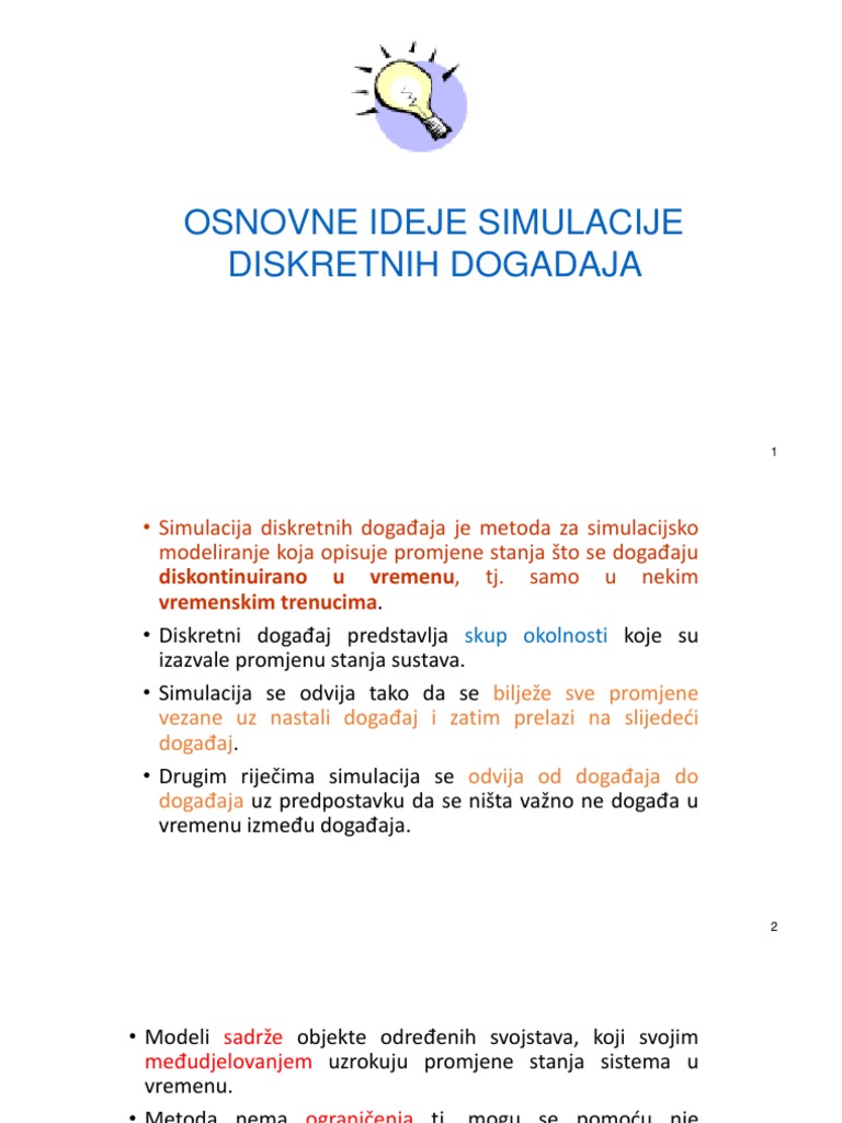 Osnovne Ideje Diskretne Simulacije - 1 | PDF