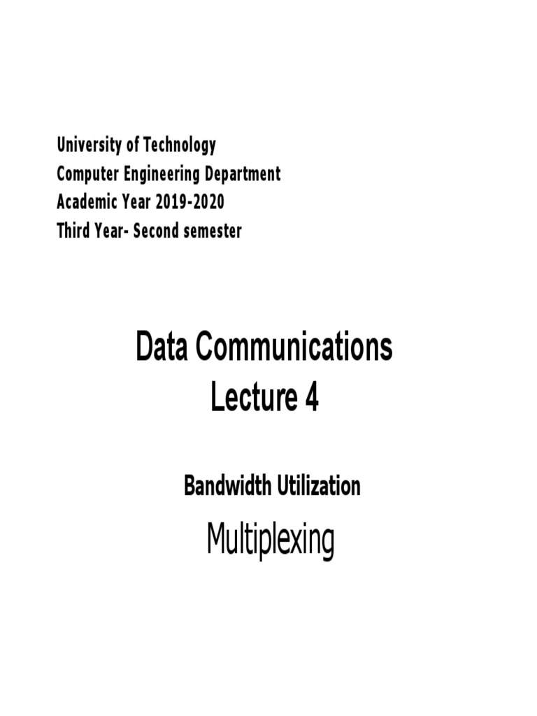 Data Communications: Multiplexing | PDF | Multiplexing | Wavelength Division Multiplexing