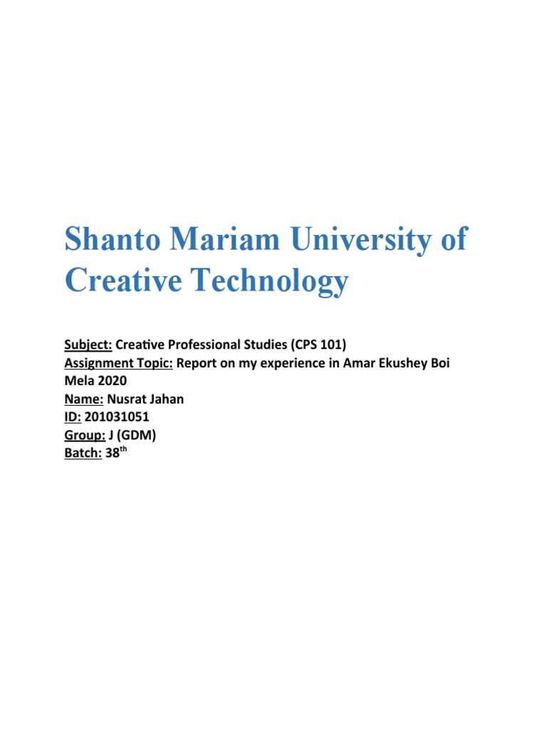 Shanto Mariam University of Creative Technology | PDF | Books