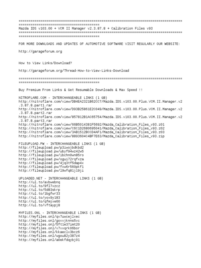 Mazda IDS v103.00 & VCM II Manager | PDF
