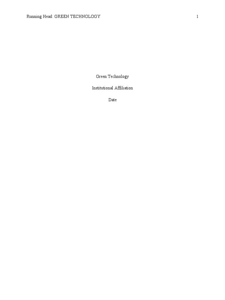 Green Technology Paper | PDF | Environmental Technology | Sustainability